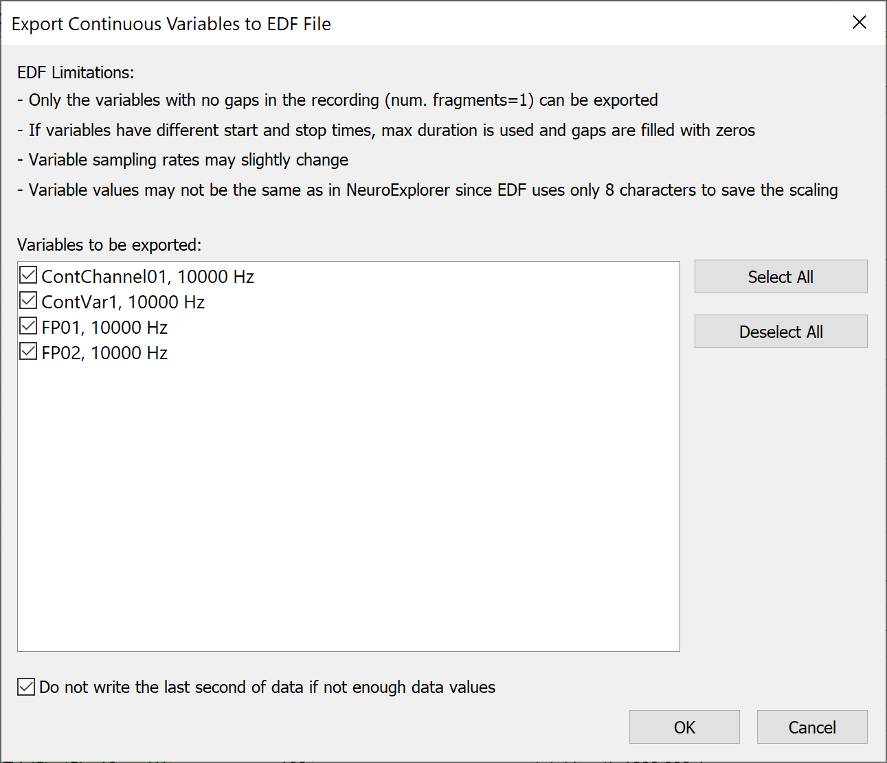 Saving EDF Files | NeuroExplorer Saving EDF Files | NeuroExplorer