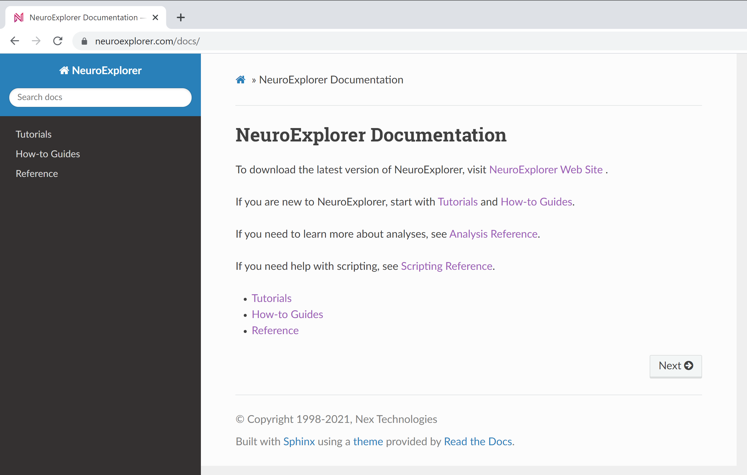 Web-based NeuroExplorer Documentation | NeuroExplorer